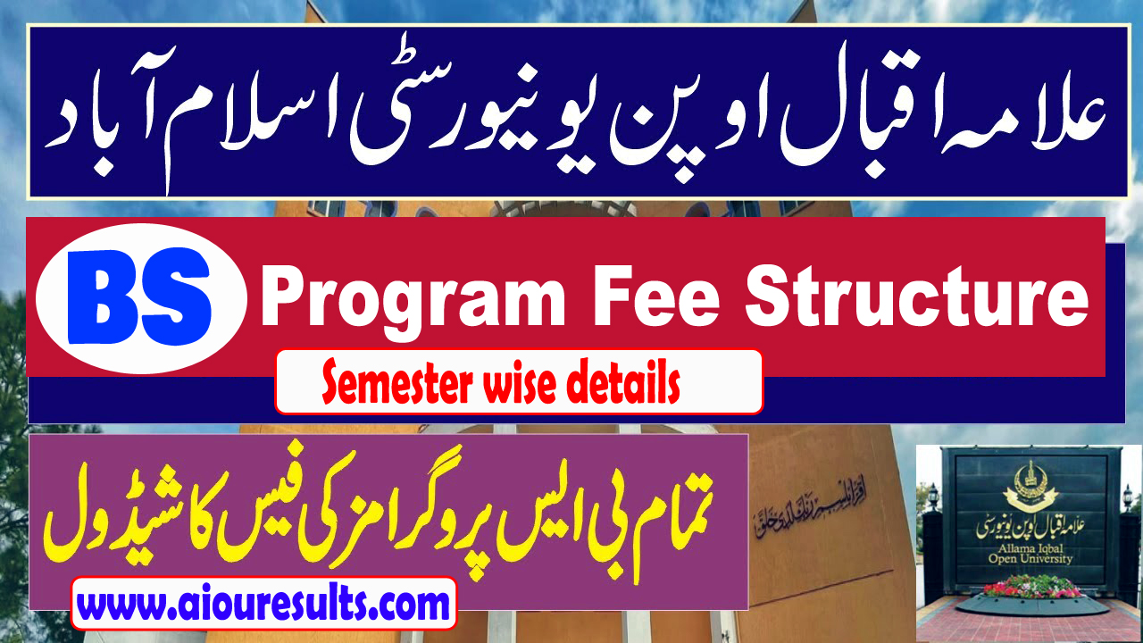 AIOU BS Program Fee Structure 2025: Semester Wise